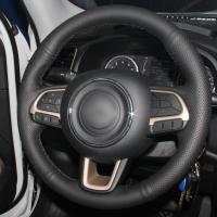 China Customize Leather Hand Sewing Steering Wheel Wrap Cover for Jeep Compass 2017 Renegade 2016 2017 for sale