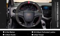 China Hand Stitching Suede PU Artificial Leather Steering Wheel Cover for Chevrolet Cruze Aveo Orlando 2009 2010 2011 2012 2013 2014 for sale