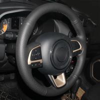 China Customize Leather Hand Sewing Steering Wheel Wrap Cover for Jeep Compass 2017 Renegade 2016 2017 for sale