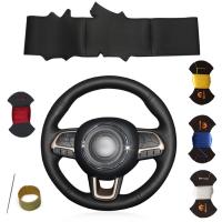 China Customize Leather Hand Sewing Steering Wheel Wrap Cover for Jeep Compass 2017 Renegade 2016 2017 for sale