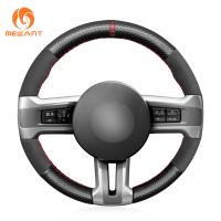 China Custom Hand Sewing Black Matt Carbon Suede Steering Wheel Cover for Ford Mustang 2009 2010 2011 2012 2013 2014 for sale