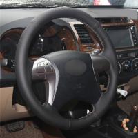 China Artificial Leather Hand Sewing Custom Steering Wheel Cover for Toyota Fortuner Hilux Camry Highlander 2012 2013 2014 2015 for sale