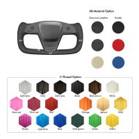 China Customized Available Durable Soft Athsuede Hand Sewing Steering Wheel Cover Wrap for for Tesla Model S X 2022-2023 for sale