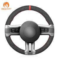 China Custom Hand Sewing Black Soft Suede Steering Wheel Cover for Ford Mustang 2009 2010 2011 2012 2013 2014 for sale
