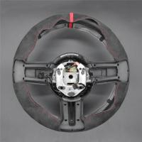 China Custom Hand Sewing Black Soft Suede Steering Wheel Cover for Ford Mustang 2009 2010 2011 2012 2013 2014 for sale