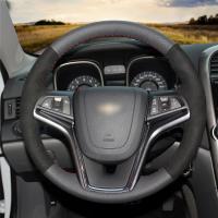 China Wholesale Genuine Leather Black Suede Hand Stitch Wrap Steering Wheel Cover For Chevrolet Malibu 2011 2012 2013 2014 for sale