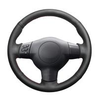 China Stitching Customized Black Auto Steering Wheel Wrap For Toyota Caldina 2002 2003 2004 2005 2006 2007 RAV4 2004 2005 for sale
