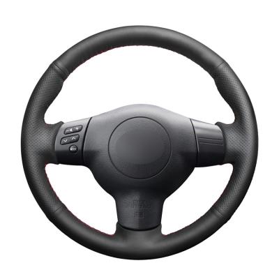 China Stitching Customized Black Auto Steering Wheel Wrap For Toyota Caldina 2002 2003 2004 2005 2006 2007 RAV4 2004 2005 for sale