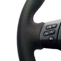 China Stitching Customized Black Auto Steering Wheel Wrap For Toyota Caldina 2002 2003 2004 2005 2006 2007 RAV4 2004 2005 for sale