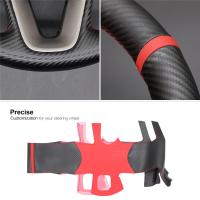 China Custom Hand Stitching Matte Carbon Red Suede Steering Wheel Cover for Dodge Challenger Charger Durango 2015-2021 for sale