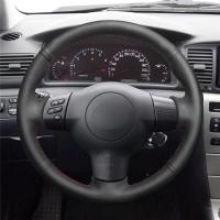 China Stitching Customized Black Auto Steering Wheel Wrap For Toyota Caldina 2002 2003 2004 2005 2006 2007 RAV4 2004 2005 for sale