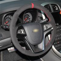 China Warm Black Suede Comfortable Custom Hand Sewing Steering Wheel Cover For Chevrolet Malibu 2011 2012 2013 2014 for sale