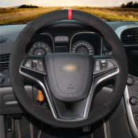 China Warm Black Suede Comfortable Custom Hand Sewing Steering Wheel Cover For Chevrolet Malibu 2011 2012 2013 2014 for sale
