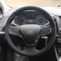 China Car Interior Accessories Genuine Leather Black Custom DIY Steering Wheel Cover For Chevrolet Cruze 2015 Volt 2016 2017 for sale