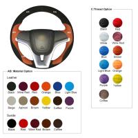 China Auto Interior Brown Leather Black Suede Customized Steering Wheel Cover For Chevrolet Orlando 2010 2011 2012 2013 2014 2015 for sale