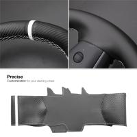 China Custom Hand Stitching Black PU Leather Matt Carbon Steering Wheel Cover for Tesla Model 3 Model Y for sale
