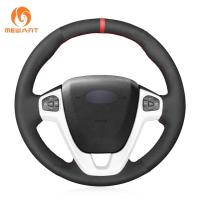 China New Arrival Custom Black Suede Car Steering Wheel Covers for Ford Fiesta (US) 2011 2012 2013 2014 2015 2016 2017 2018-2019 for sale