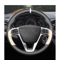 China MEWANT Auto Parts For Lada Vesta 2015-2020 / Xray 2015-2020 Car Hand Stitching Genuine Leather Steering Wheel Cover Logo Custom for sale