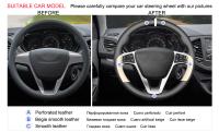China MEWANT Auto Parts For Lada Vesta 2015-2020 / Xray 2015-2020 Car Hand Stitching Genuine Leather Steering Wheel Cover Logo Custom for sale