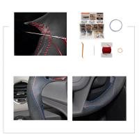 China Car Accessories Black Genuine Leather Suede Hand Sew Steering Wheel Cover For Chevrolet Orlando 2010 2011 2012 2013 2014 2015 for sale