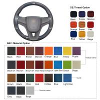 China Car Accessories Black Genuine Leather Suede Hand Sew Steering Wheel Cover For Chevrolet Orlando 2010 2011 2012 2013 2014 2015 for sale