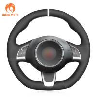 China Custom Hand Sewing Black Soft Suede Steering Wheel Cover for Fiat Abarth 500 500C 595 595C GQ S 500C S Linea 2009 2016 for sale