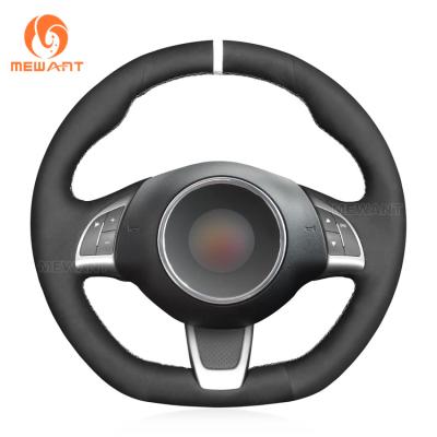 China Custom Hand Sewing Black Soft Suede Steering Wheel Cover for Fiat Abarth 500 500C 595 595C GQ S 500C S Linea 2009 2016 for sale