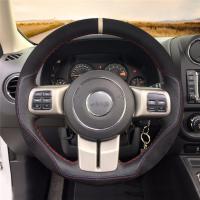 China Hand Stitched Suede Leather Steering Wheel Covers for Jeep Compass Grand Cherokee Wrangler Patriot 2011 2012 2013 2014 2015 for sale