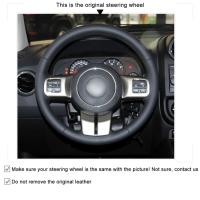 China Hand Stitched Suede Leather Steering Wheel Covers for Jeep Compass Grand Cherokee Wrangler Patriot 2011 2012 2013 2014 2015 for sale