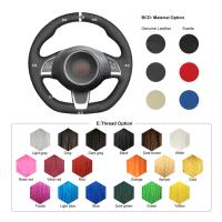 China Custom Hand Sewing Black Soft Suede Steering Wheel Cover for Fiat Abarth 500 500C 595 595C GQ S 500C S Linea 2009 2016 for sale