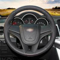 China Car Accessories Black Artificial Leather Black DIY Steering Wheel Cover For Chevrolet Orlando 2010 2011 2012 2013 2014 2015 for sale