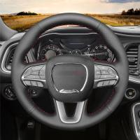 China Car Accessories Custom Steering Wheel Cover with Needles For Dodge Challenger Charger 2015 2016 2017 2018 2019 2020 2021 for sale
