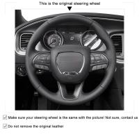 China Car Accessories Custom Steering Wheel Cover with Needles For Dodge Challenger Charger 2015 2016 2017 2018 2019 2020 2021 for sale