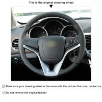 China Car Accessories Black Artificial Leather Black DIY Steering Wheel Cover For Chevrolet Orlando 2010 2011 2012 2013 2014 2015 for sale