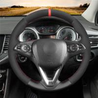 China Mewant vegan suede plus leather plus carbon fiber steering wheel cover for Holden Commodore  Astra Calais 2018-2020 car interior for sale