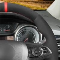 China Mewant vegan suede plus leather plus carbon fiber steering wheel cover for Holden Commodore  Astra Calais 2018-2020 car interior for sale