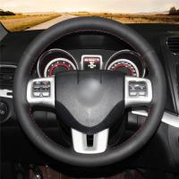China Car Accessories Custom Hand Sewing Steering Wheel Cover with Needles for Dodge Dart 2013 2014 2015 2016 for sale