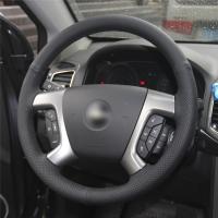 China Customized DIY Genuine Leather Black Design Steering Wheel Cover For Chevrolet Captiva 2007 2008 2009 2010 2011 2012 2013 2014 for sale