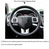China Car Accessories Custom Hand Sewing Steering Wheel Cover with Needles for Dodge Dart 2013 2014 2015 2016 for sale