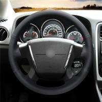 China Car Accessory Car Interior Decoration Custom Hand Sewing Steering Wheel Cover For Dodge Caliber Avenger 2007 2008 2009 2010 2011 for sale