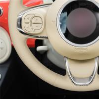 China MEWANT For Fiat 500 2015-2021 / 500C 2016-2021 Best Ladies Car Steering Wheel Cover Beige Leather Factory Wholesale Price for sale