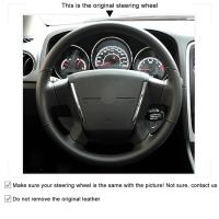 China Car Accessory Car Interior Decoration Custom Hand Sewing Steering Wheel Cover For Dodge Caliber Avenger 2007 2008 2009 2010 2011 for sale
