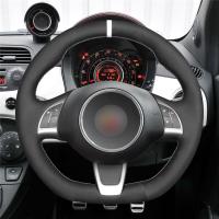 China MEWANT Interior Car Accessories For Fiat Abarth 500 500C 595 595C Fiat 500 500C Luxury Steering Wheel Cover Suede For Cars for sale