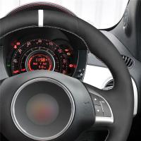 China MEWANT Interior Car Accessories For Fiat Abarth 500 500C 595 595C Fiat 500 500C Luxury Steering Wheel Cover Suede For Cars for sale