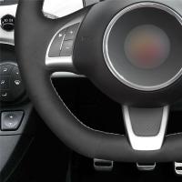 China MEWANT Interior Car Accessories For Fiat Abarth 500 500C 595 595C Fiat 500 500C Luxury Steering Wheel Cover Suede For Cars for sale