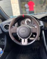 China Wrap Custom Hand Sewing Black Suede Carbon Steering Wheel Cover for Subaru BRZ Scion FR-S FRS Toyota 86 GT86 for sale