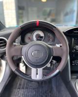 China Wrap Custom Hand Sewing Black Suede Carbon Steering Wheel Cover for Subaru BRZ Scion FR-S FRS Toyota 86 GT86 for sale