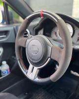 China Wrap Custom Hand Sewing Black Suede Carbon Steering Wheel Cover for Subaru BRZ Scion FR-S FRS Toyota 86 GT86 for sale