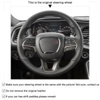 China New Arrival Custom DIY  Hand Sewing Steering Wheel Cover For Dodge Challenger Charger Durango 2015 2016 2017 2018 2019 2020 2021 for sale