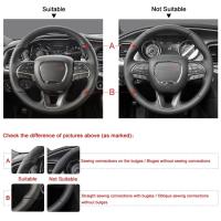 China New Arrival Custom DIY  Hand Sewing Steering Wheel Cover For Dodge Challenger Charger Durango 2015 2016 2017 2018 2019 2020 2021 for sale